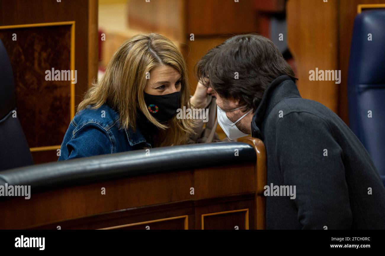 Madrid, 02.04.2020. Plenartagung im Abgeordnetenkongress. Auf dem Bild ...