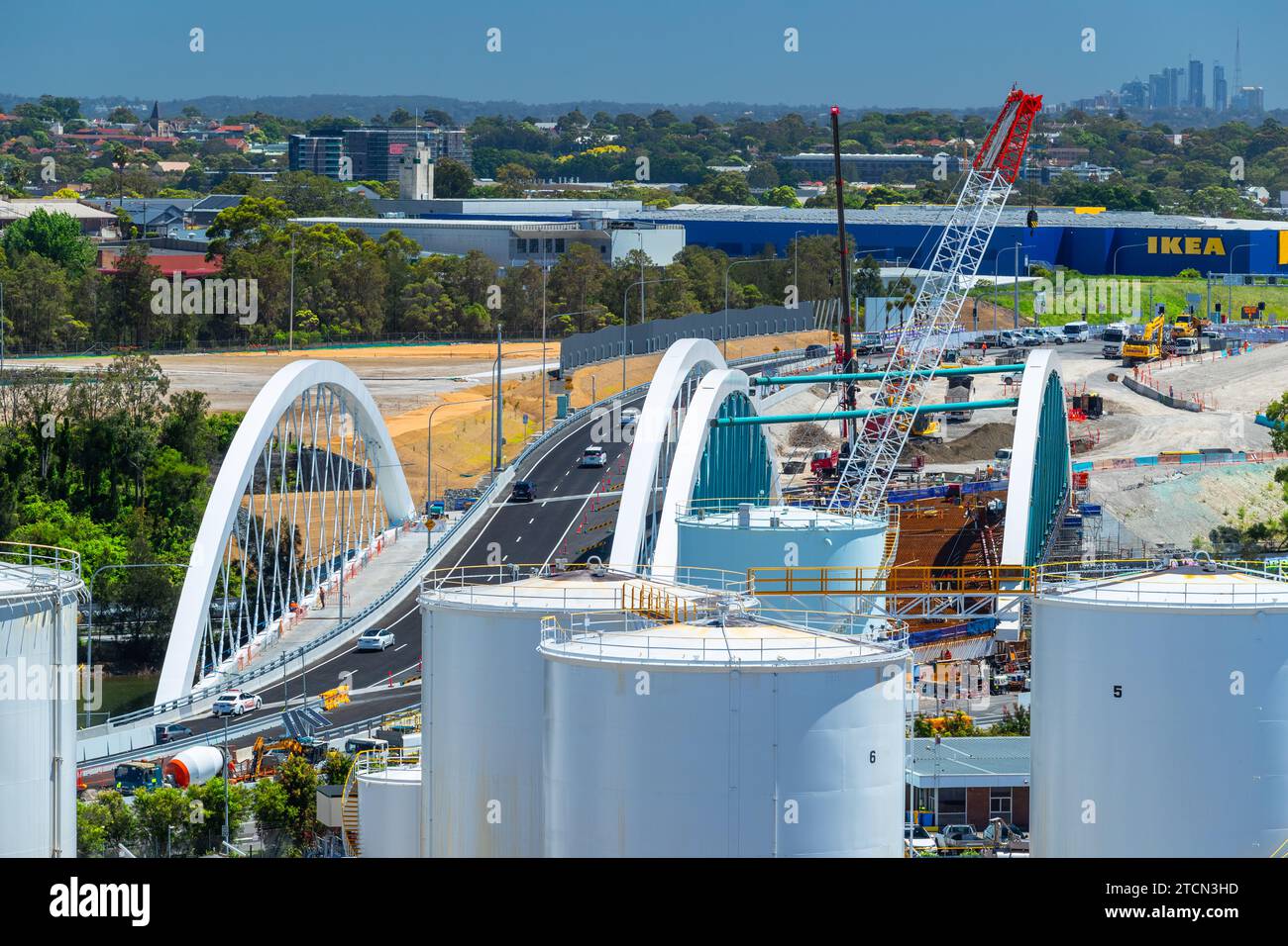 Die West Bridge über den Alexandra Canal, vom Sydney Airport in ...