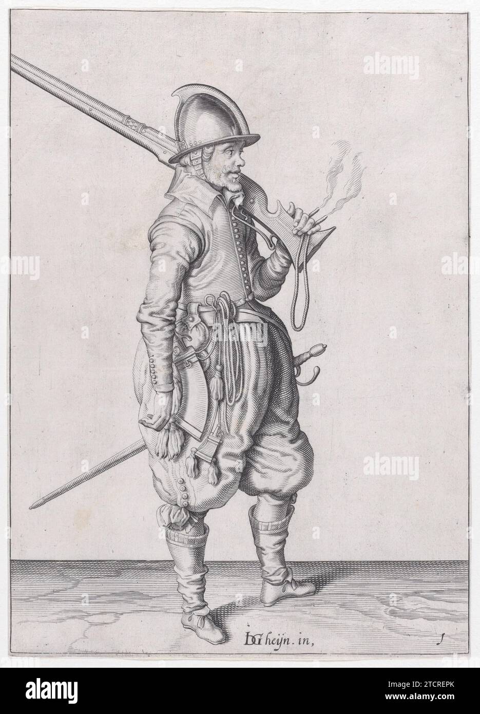 Ein Soldat mit seinem Kaliber, aus der Schützen-Serie, Platte 1, in der ...