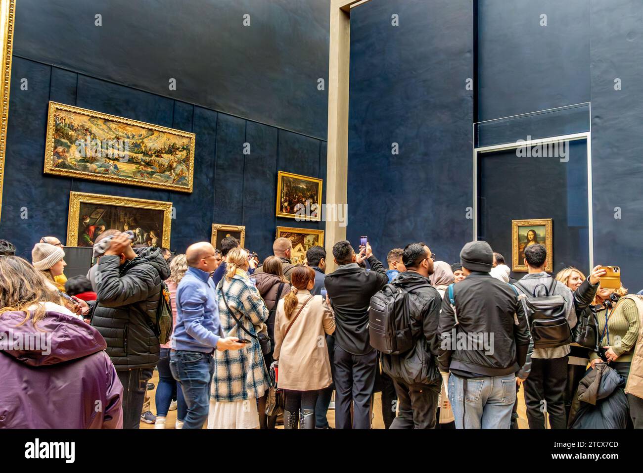 Die Mona Lisa, ein Gemälde von Leonardo da Vinci, die beliebteste ...