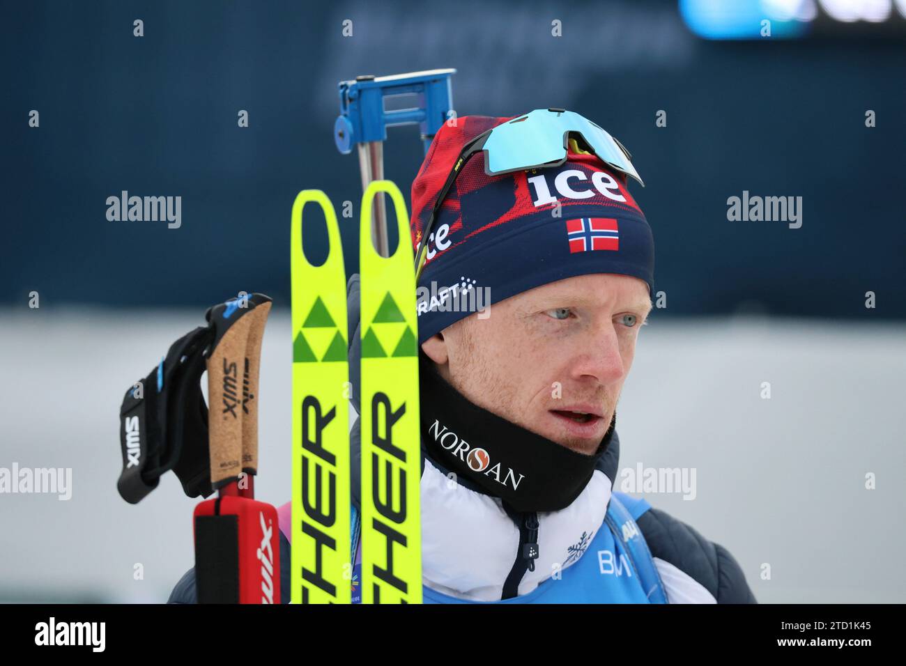 Lenzerheide, Schweiz 15. Dezember 2023: IBU Biathlon Weltcup ... Lenzerheide, Schweiz 15. Dezember 2023: IBU Biathlon Weltcup ...