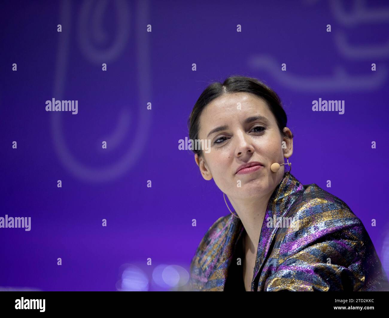 Madrid, 03.08.2023. Ministerin Irene Montero führt den Vorsitz bei den ...