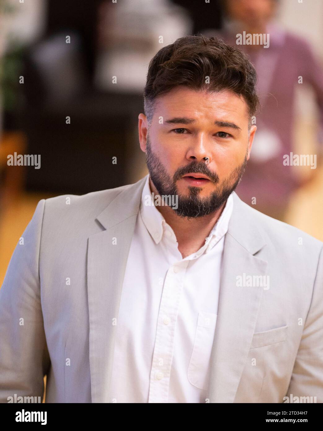 Madrid, 09.04.2019. Treffen von Gabriel Rufián und Carolina Telechea (ERC) mit Adriana Lastra ...