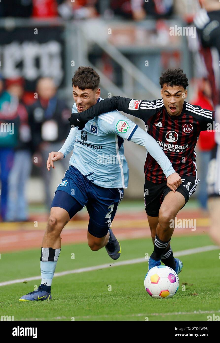 Bild: William Mikelbrencis (Hamburger SV, 2) und Nathaniel Brown (1. FC Nürnberg, 27). (l-r). 16 ...