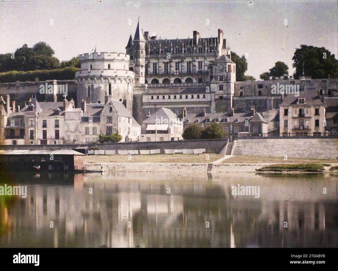 Amboise, Frankreich die Burg, von den Ufern der Loire gesehen, Persönlichkeit, Gesundheit ...