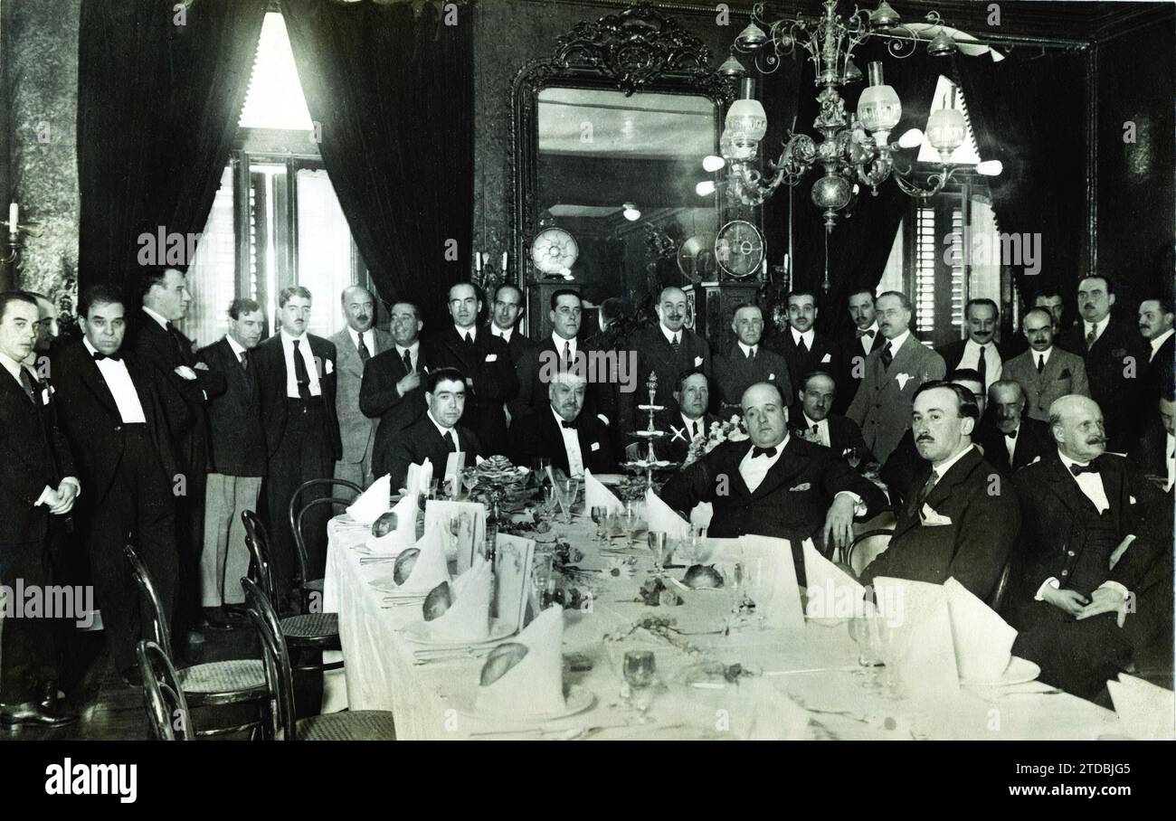 07/04/1922. Madrid. Im Restaurant 'Lhardy'. Bankett des spanischen PEN ...
