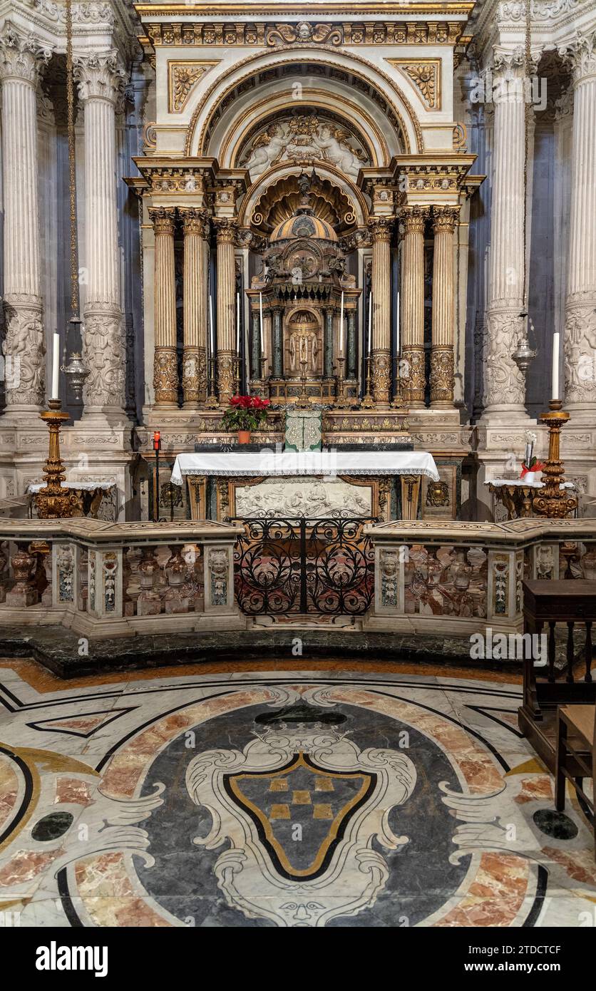 Syrakus, Sizilien, Italien - 16. Februar 2023: Kapelle des Heiligen Sakraments der Kathedrale ...