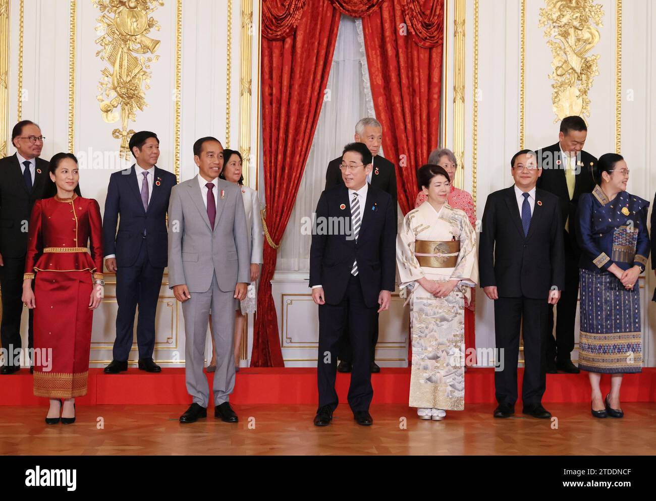 Front from left: Wife of Cambodian Prime Minister Pich Chanmony Hun ...