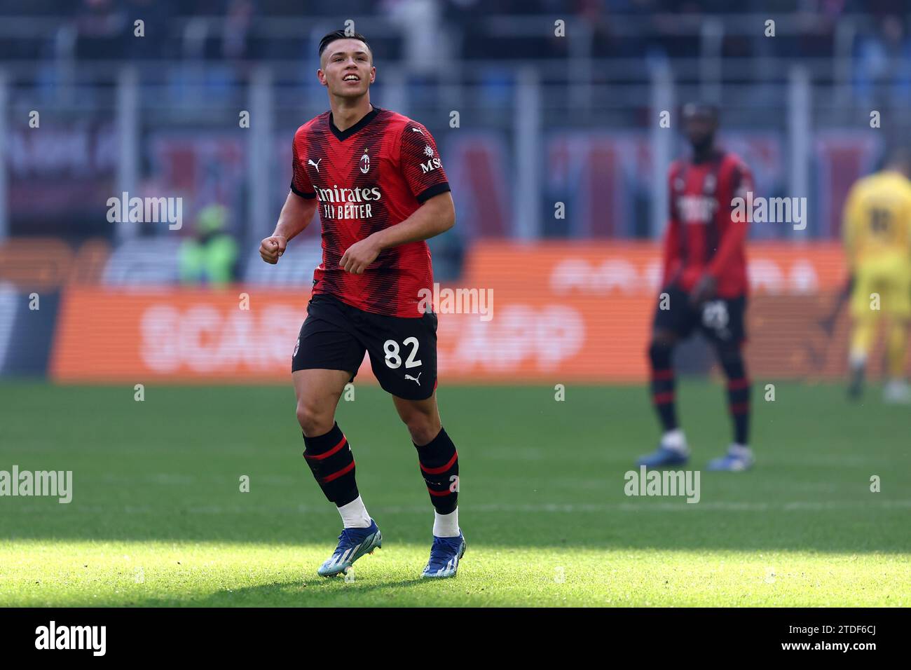 Jan-Carlo Simic vom AC Milan sieht beim Spiel der Serie A zwischen AC Milan und AC Monza am 17 ...