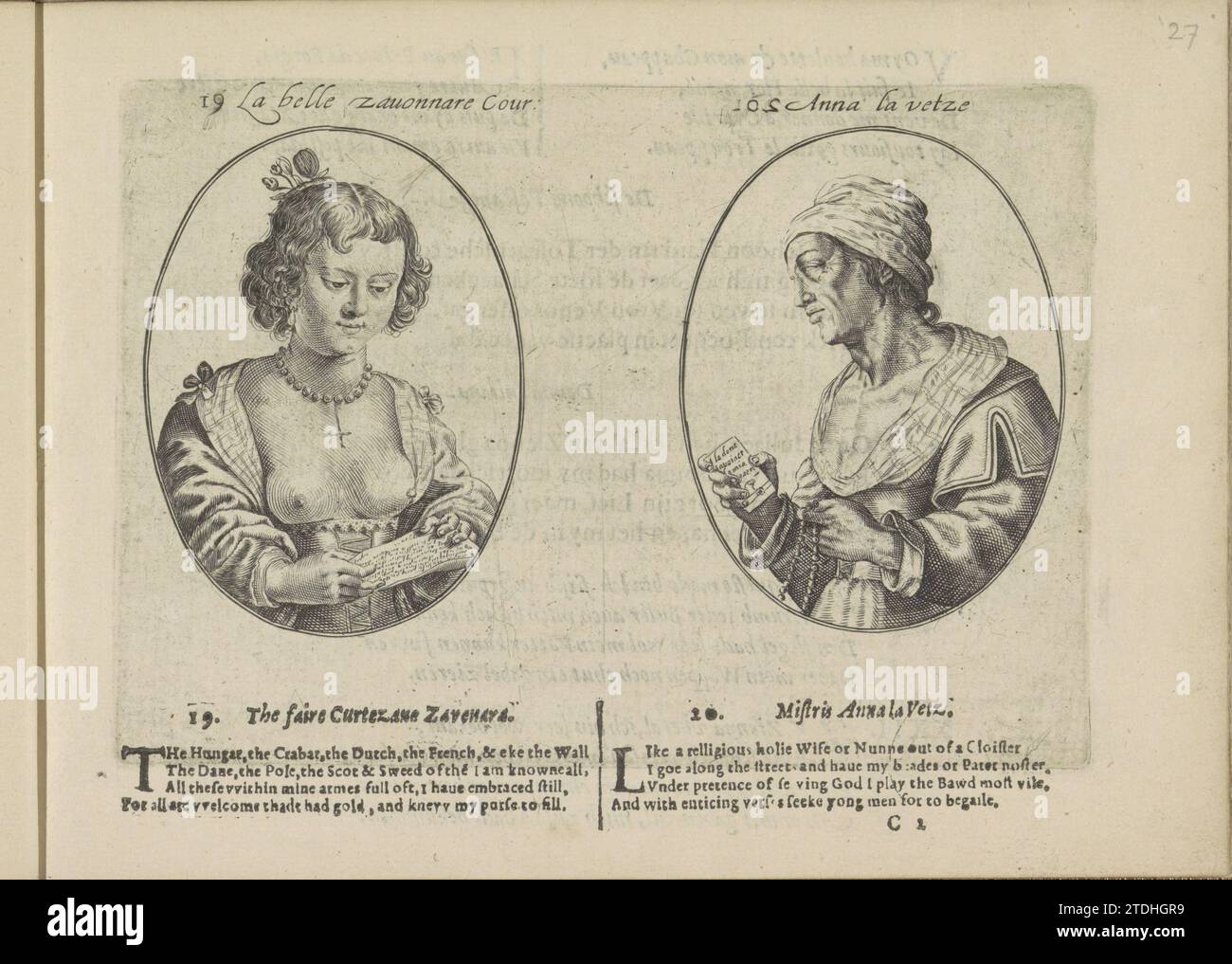 Portretten van de Courtisanes Genaamd La Belle Zavonare in Anna La Vetz ...