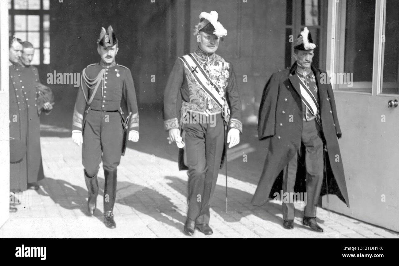 01/14/1920. Madrid. Beim Verlassen des Palastes. Der neue Minister der ...