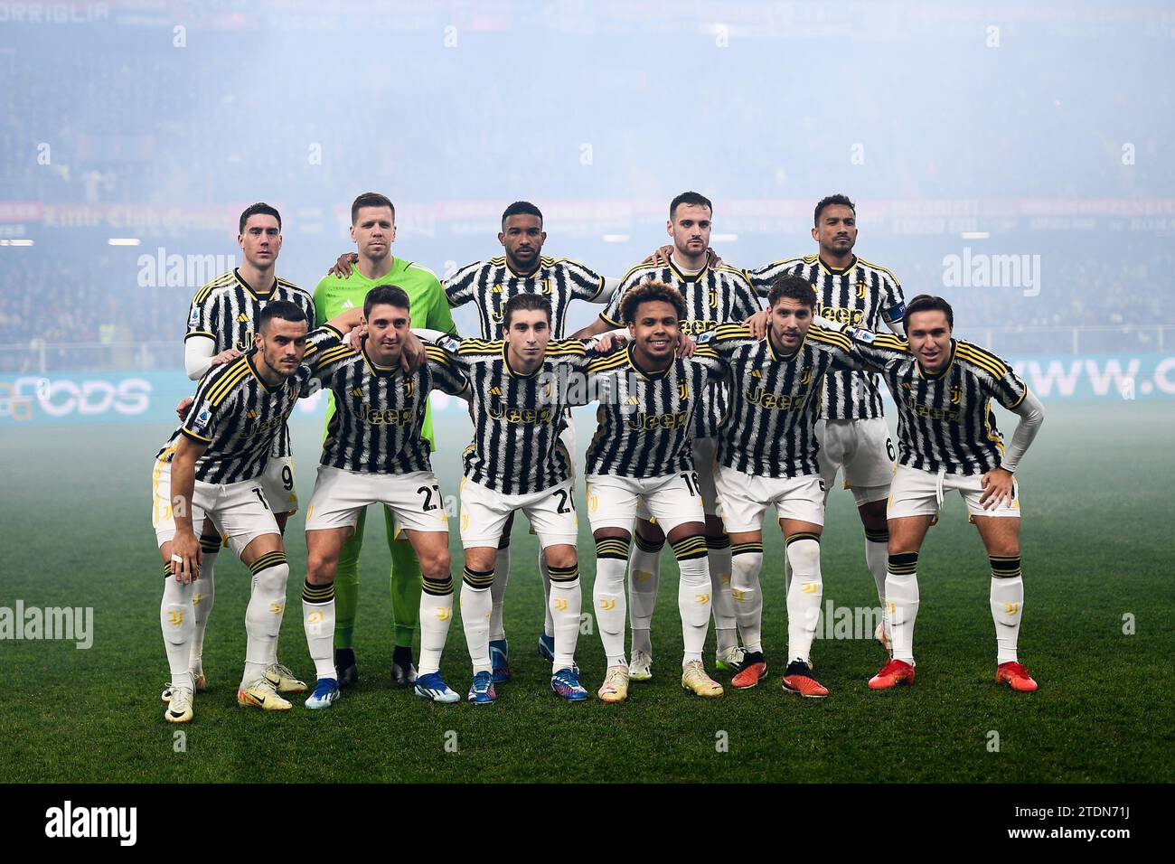 Juventus posiert vor dem Fußball-Spiel der Serie A zwischen Genua CFC ...