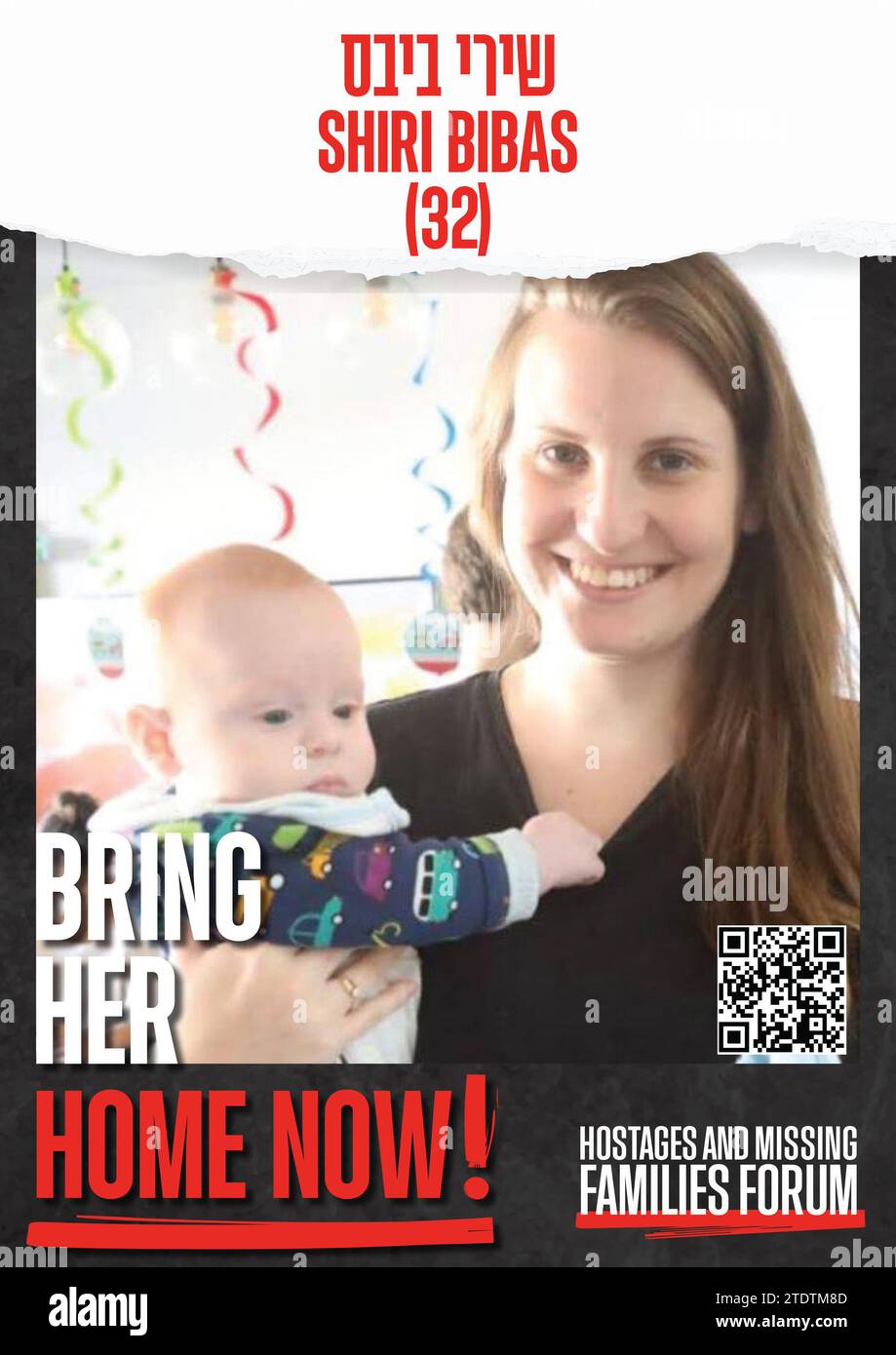 Jerusalem, Israel. Dezember 2023. Das Poster zeigt die Geisel SHIRI BIBAS (32), die seit dem 7 ...