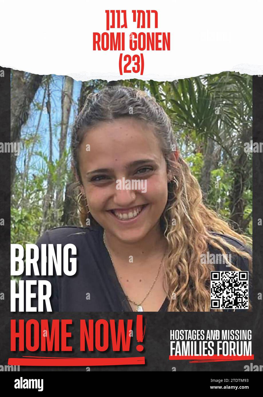 Jerusalem, Israel. Dezember 2023. Das Poster zeigt die Geisel ROMI GONEN (23), die seit dem 7 ...