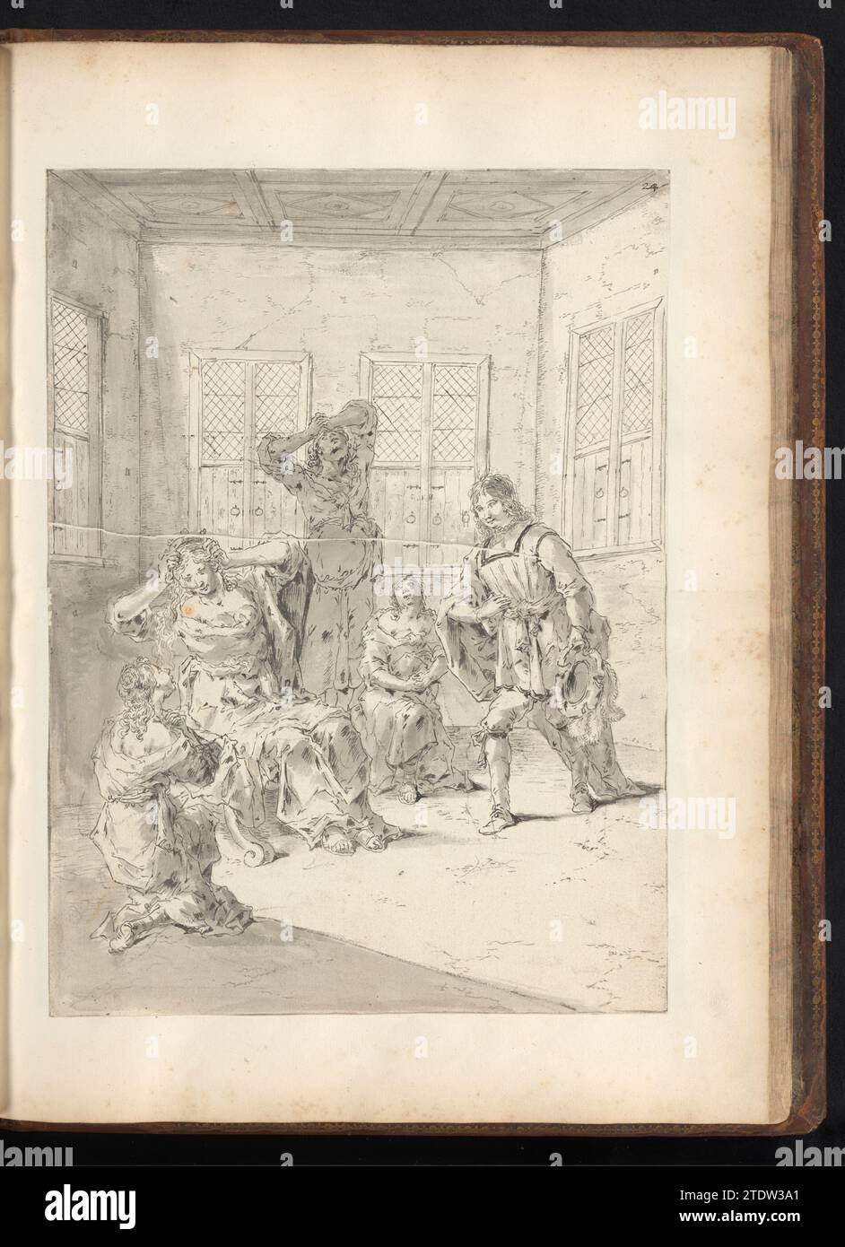 Leonnatus tröstet die Frauen, die um Darius III. Trauern, Leonaert ...