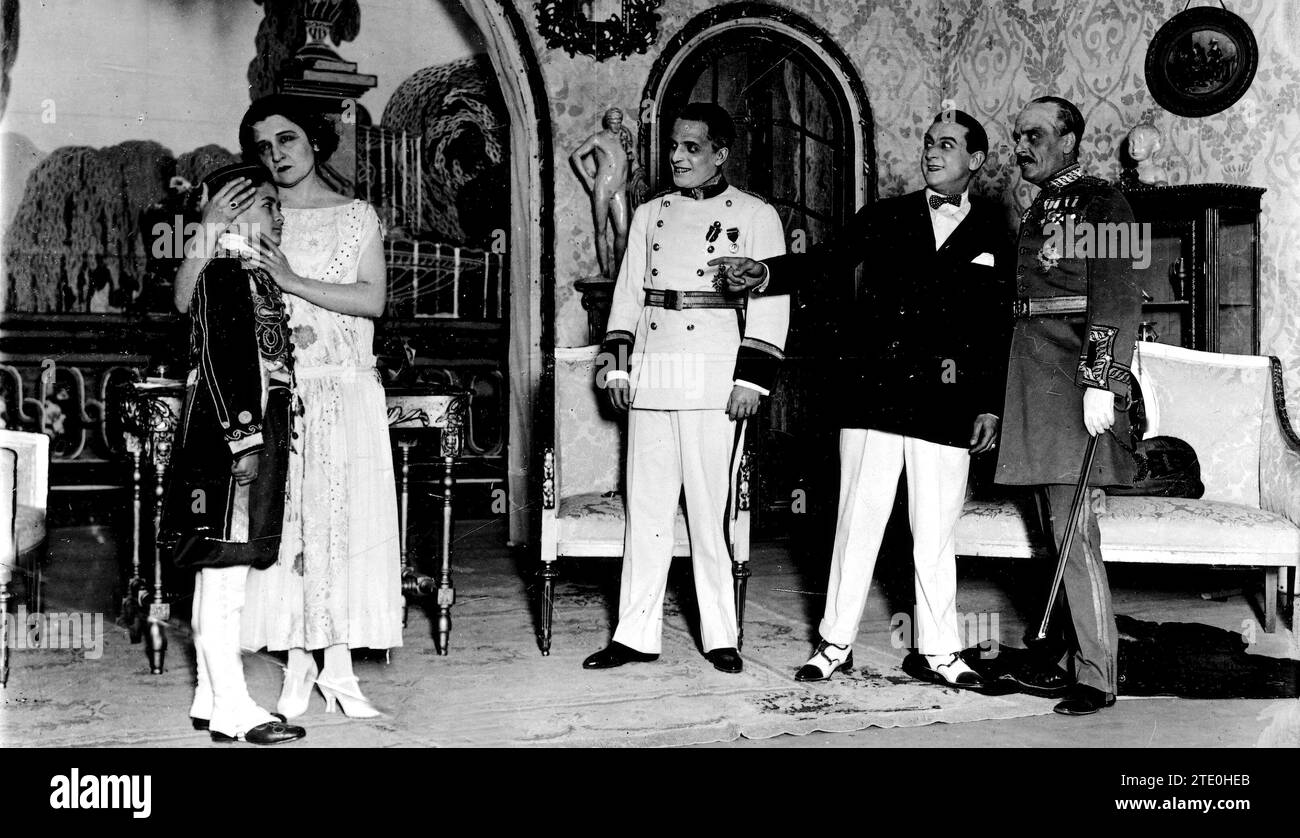 04/02/1924. Madrid. Im Comic Theater. Eine Szene aus der Komödie von ...