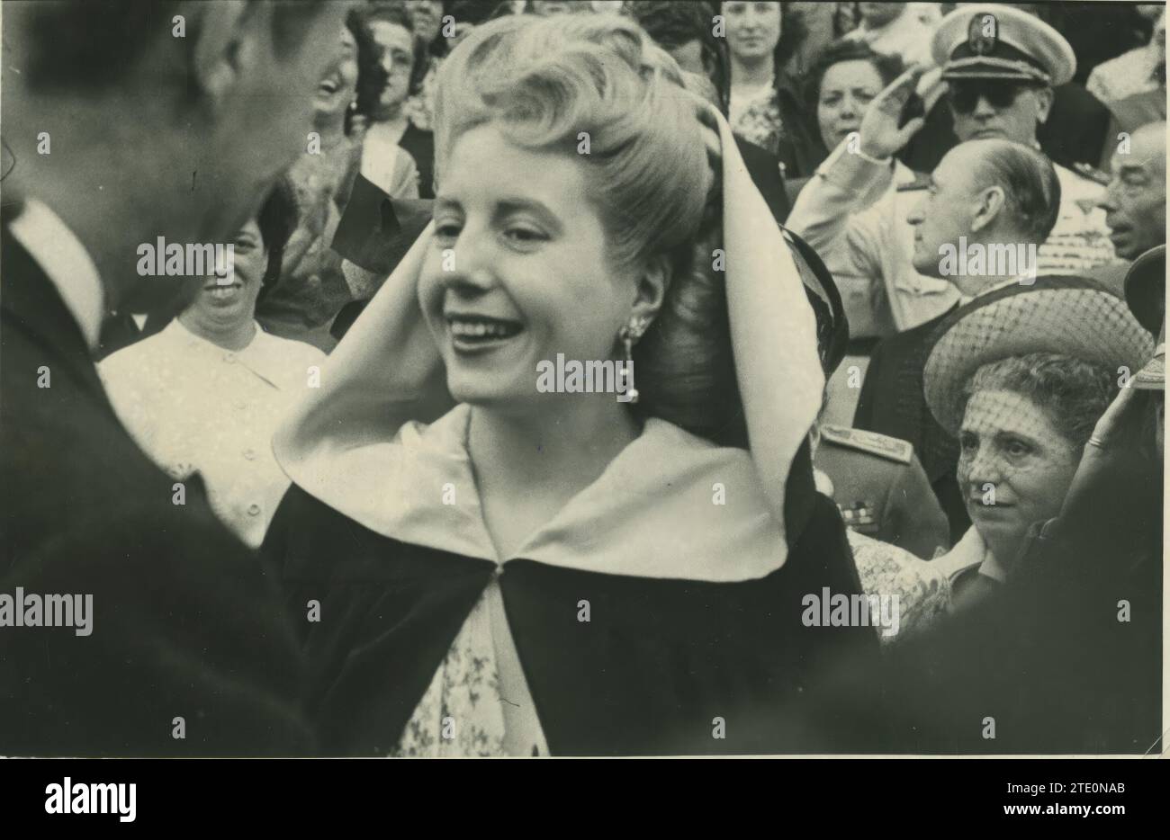 Madrid, 6.12.1947. Eva Perón während des Besuchs der nationalen ...