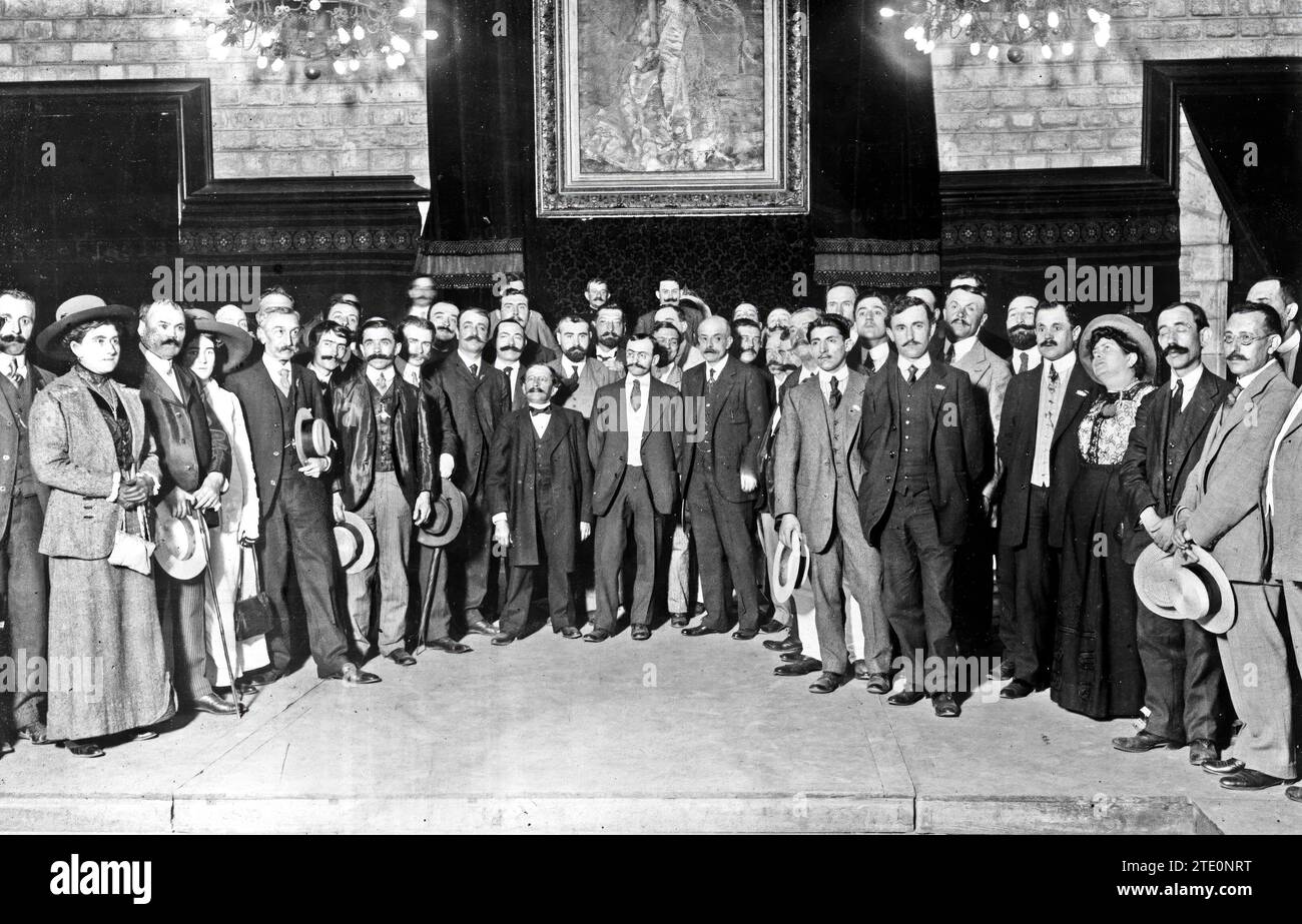 07/31/1912. Das Orfeon Toulousain in Barcelona die Personen, die das ...