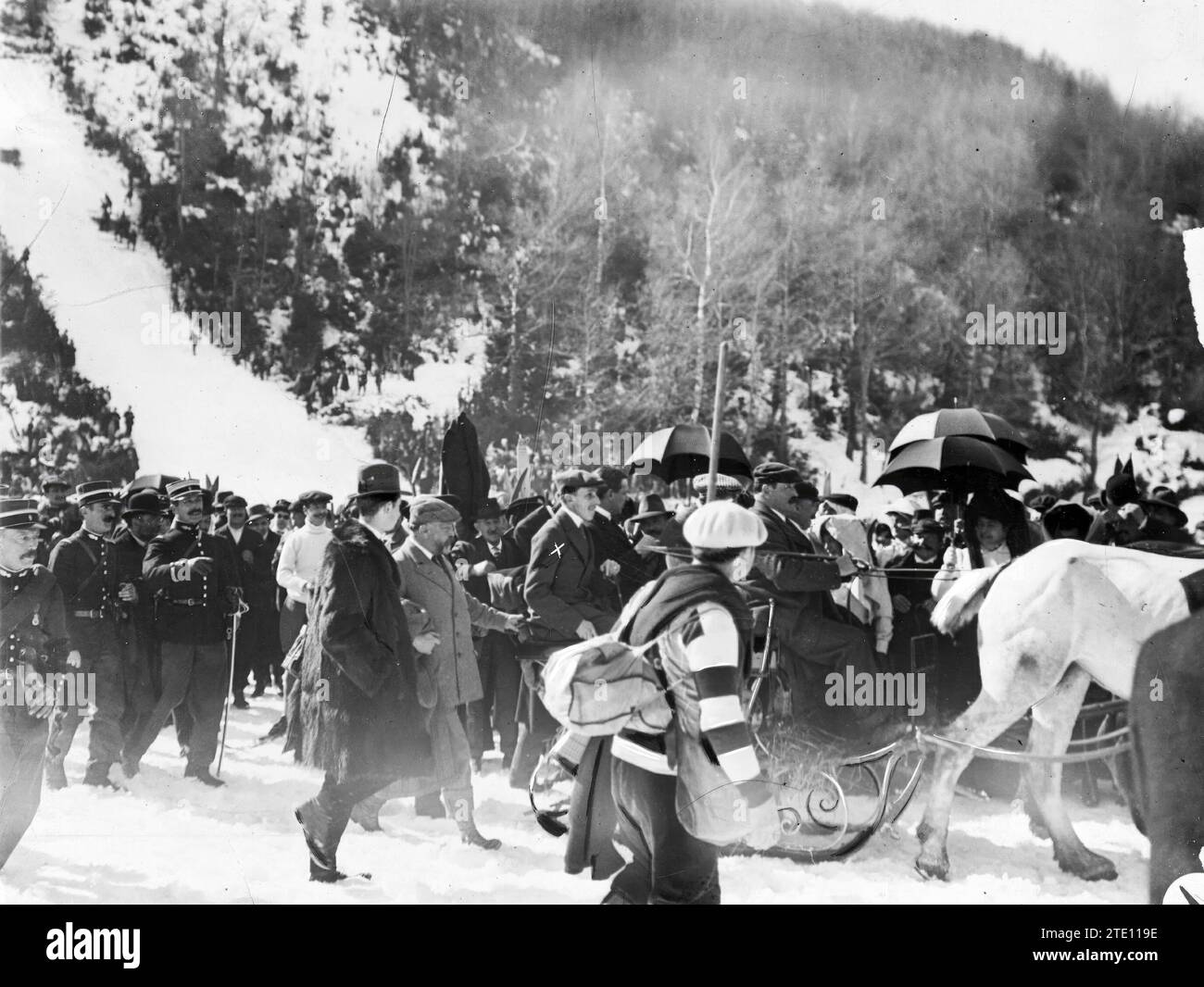 02/20/1902. Der König in Eaux Bonnes (französische Pyrenäen) Aguas ...