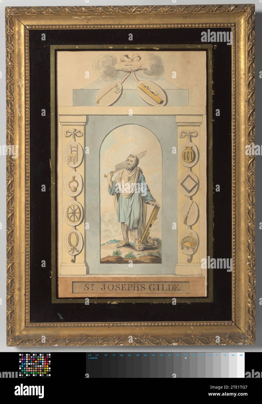 Aquarell für St.. Joseph Patient saint of the Timmermans Guild; Design ...