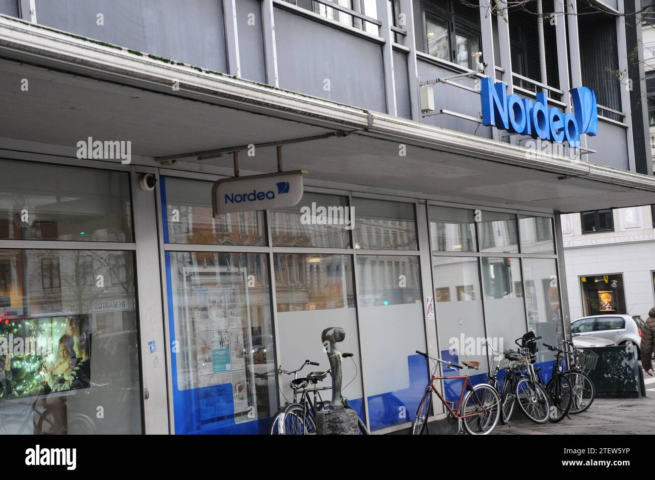 Kopenhagen, Dänemark /20. Dezember 2023/Niederlassung der Nordea Bank ...