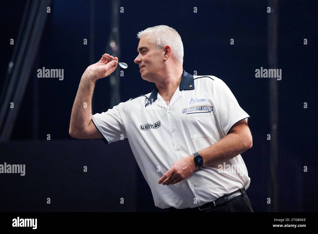 Dartspieler Steve Beaton / Bronze Adonis bei der World Darts Gala 2023 ...