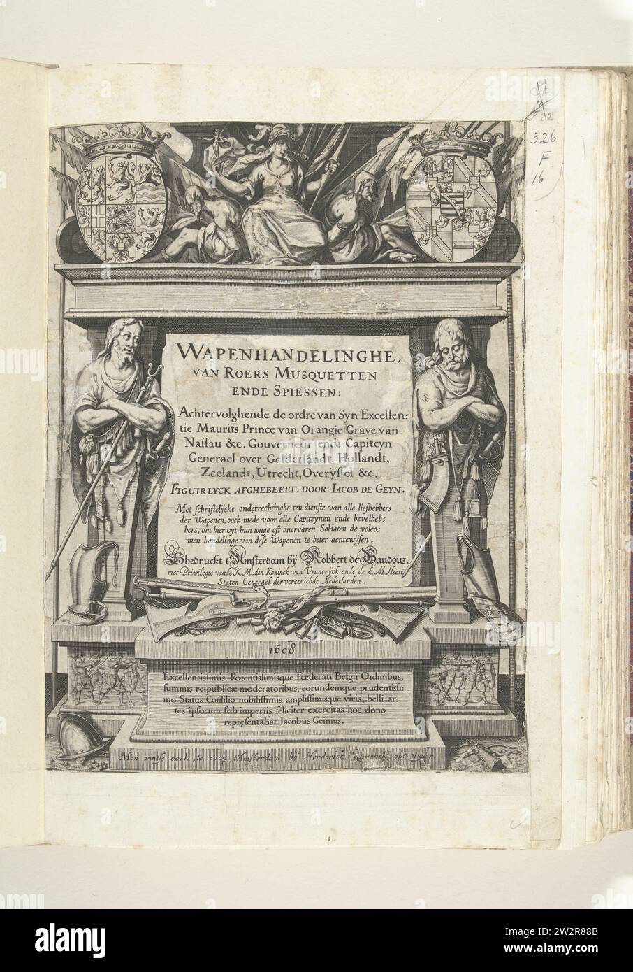 Titelseite von Jacob de Gheyns Wapenhandhe van Roers Musquetten and the ...
