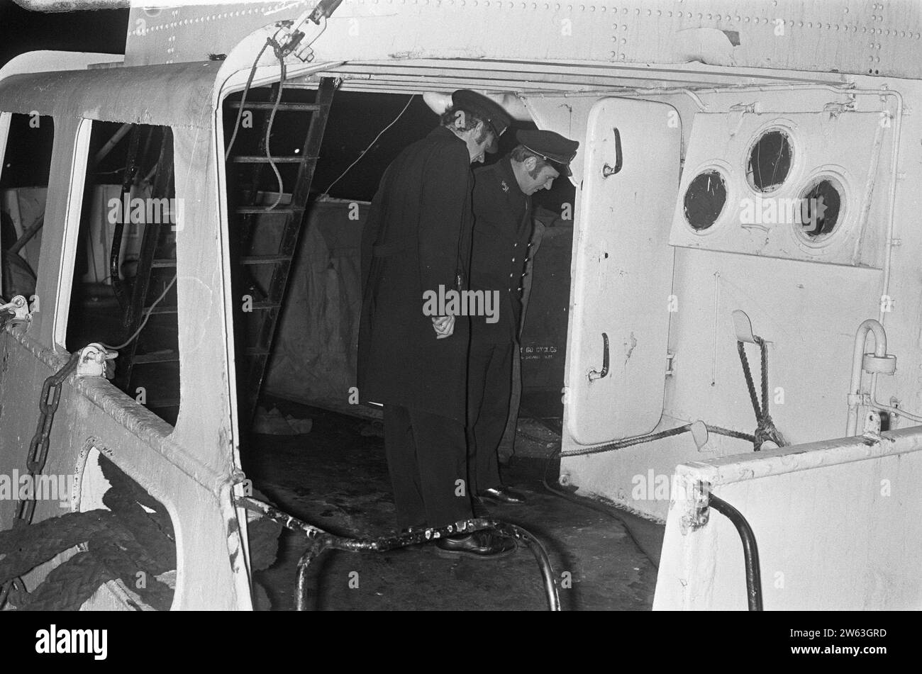 Radio Caroline Funkschiff im Hafen von Amsterdam, Captain Van der Kamp ...