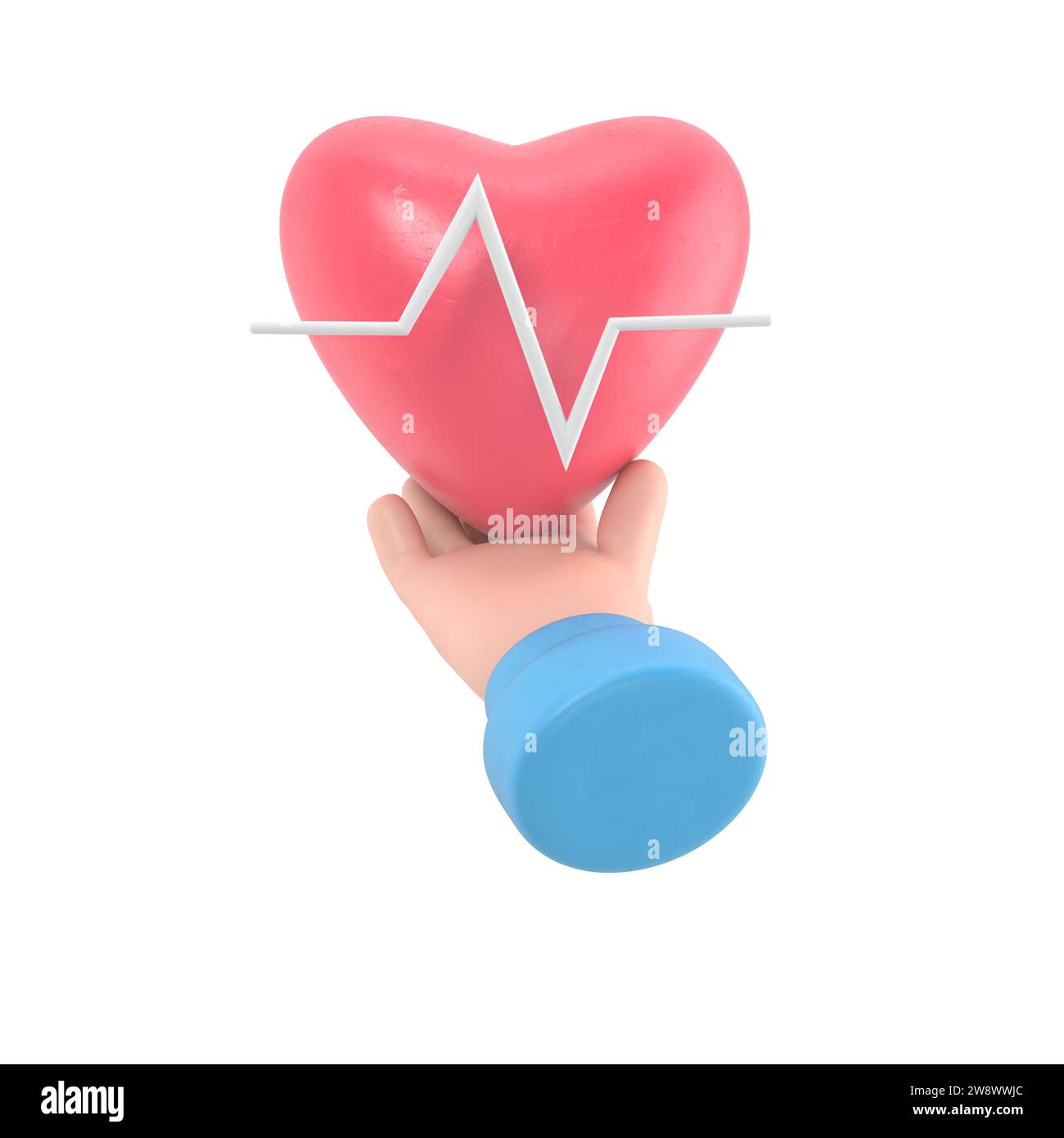 3D-Rendering. Symbol für medizinische Herzfrequenz. Arzt oder ...