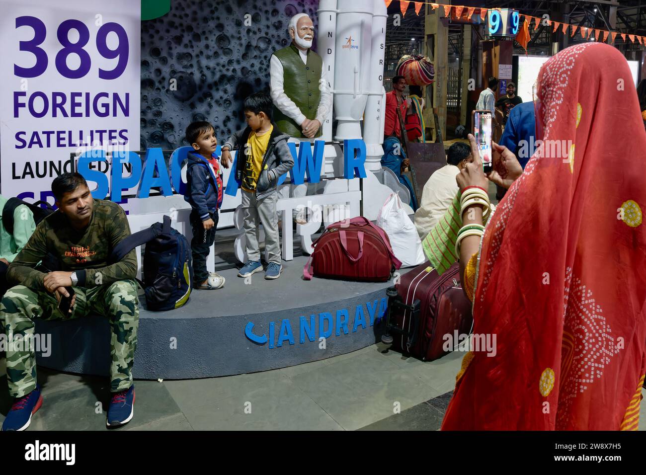 Statue der indischen Premierministerin Narendra Modi am Chhatrapati ...