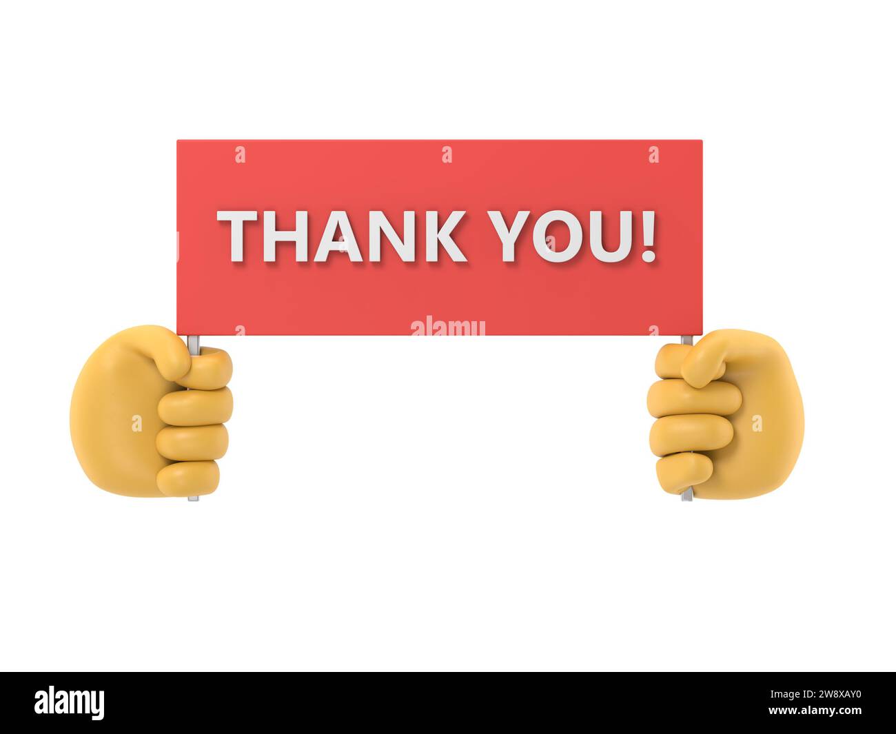 Cartoon Gesture Symbol Mockup.menschliche Hände halten rote Platte mit ...