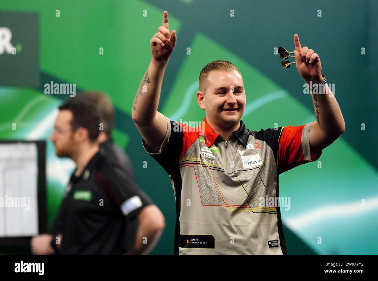 Dimitri Van den Bergh im Kampf gegen Florian Hempel (nicht abgebildet ...