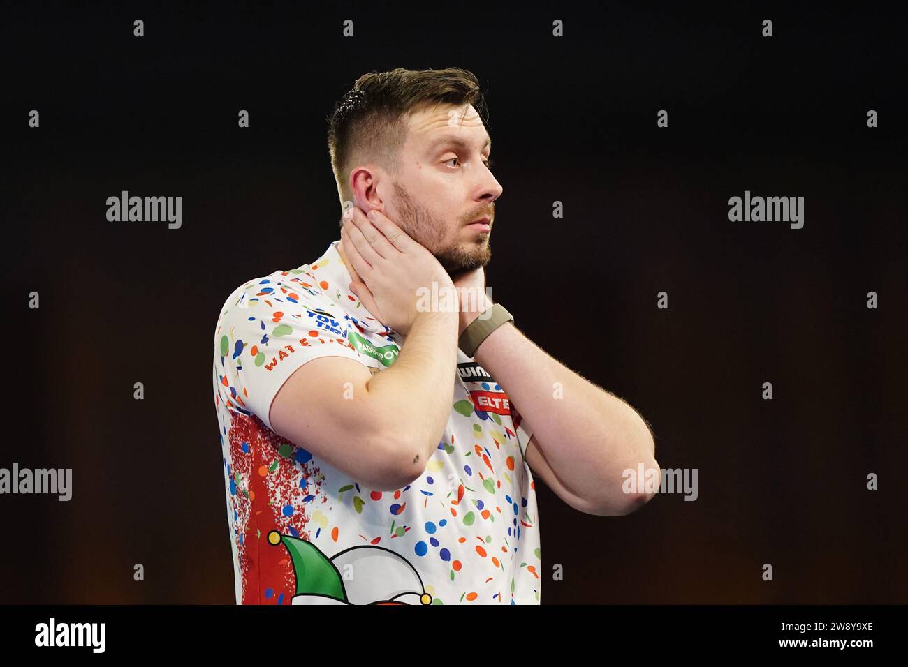 Florian Hempel reagiert, nachdem er sein Match gegen Dimitri Van den ...