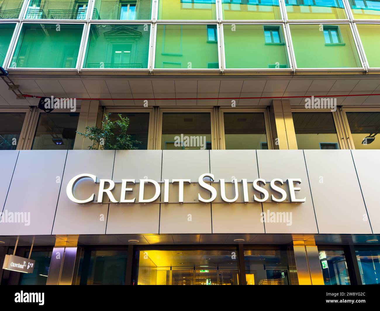 Lugano, Schweiz - 12. Dezember 2023: Die Credit Suisse ist eine ...