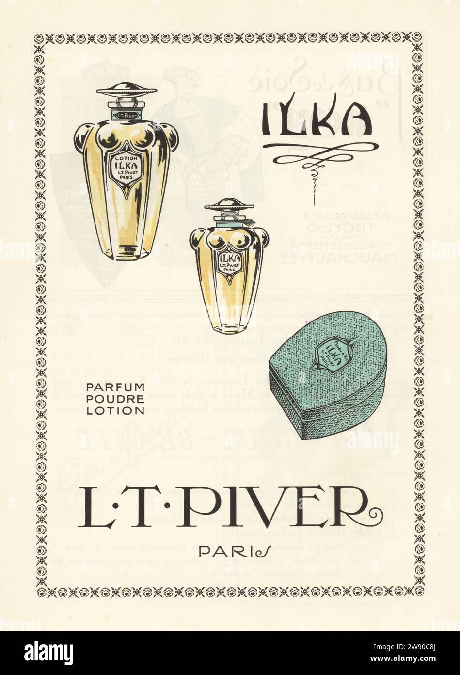 Zeitschriftenwerbung für die Pariser Parfümmarke L. T. Piver, Paris ...