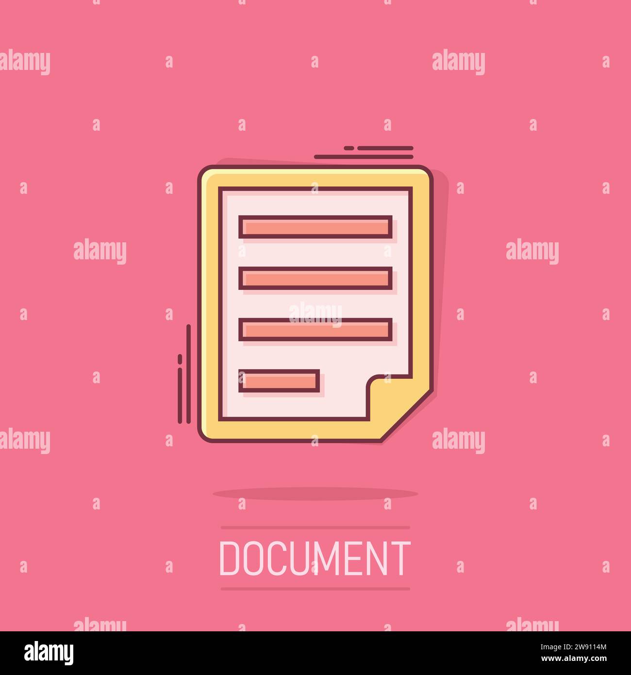 Dokument beachten Sie das Symbol im Comic-stil. Blatt Papier vektor ...