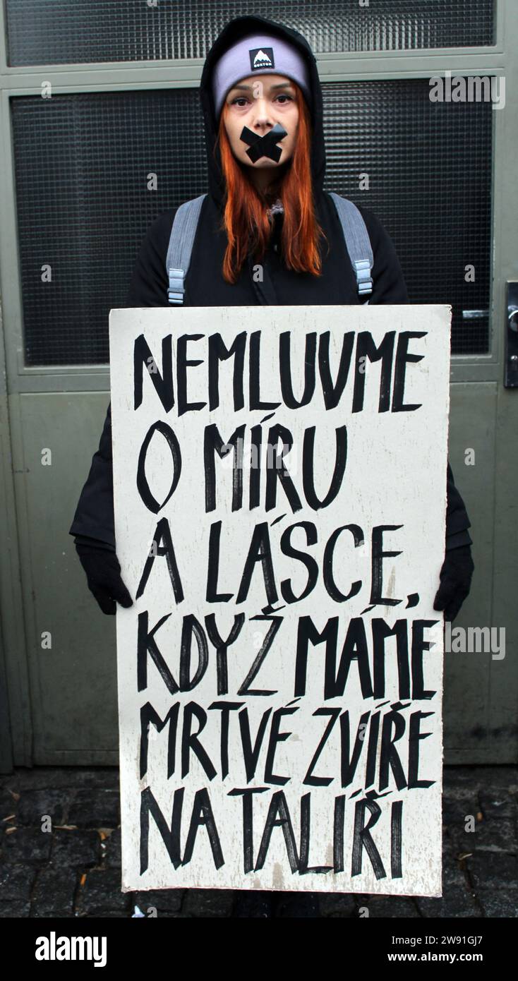 Der Protest der Schweigen Gasse für Karpfen, organisiert vom Verein ...