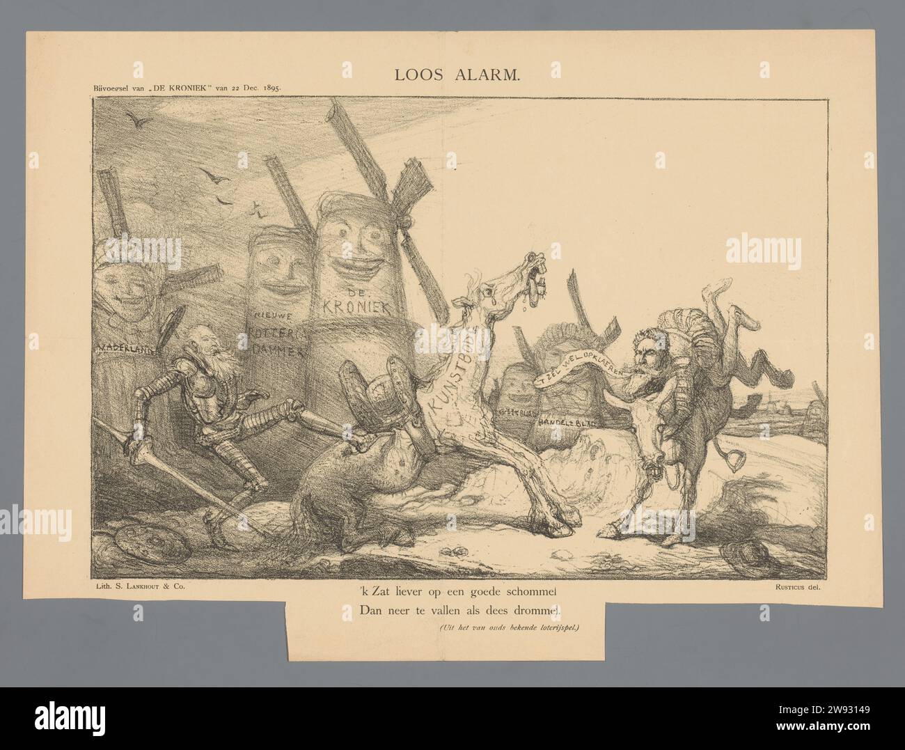 Lose Alert, marius Bauern, 1895 Cartoon über die gescheiterten Pläne ...