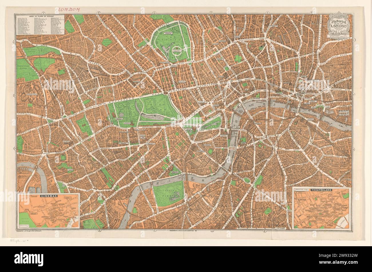 Geographia' Pictorial Plan of London, Geographia Ltd, um 1940 Karte ...