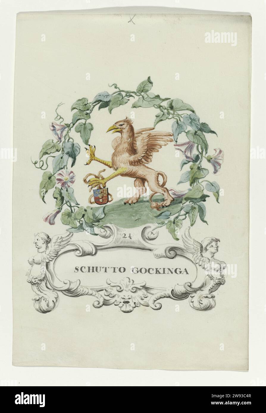 Cartoon von Schutto Gockinga, Anonym, 1710 - 1720 Cartoon von Schutto ...