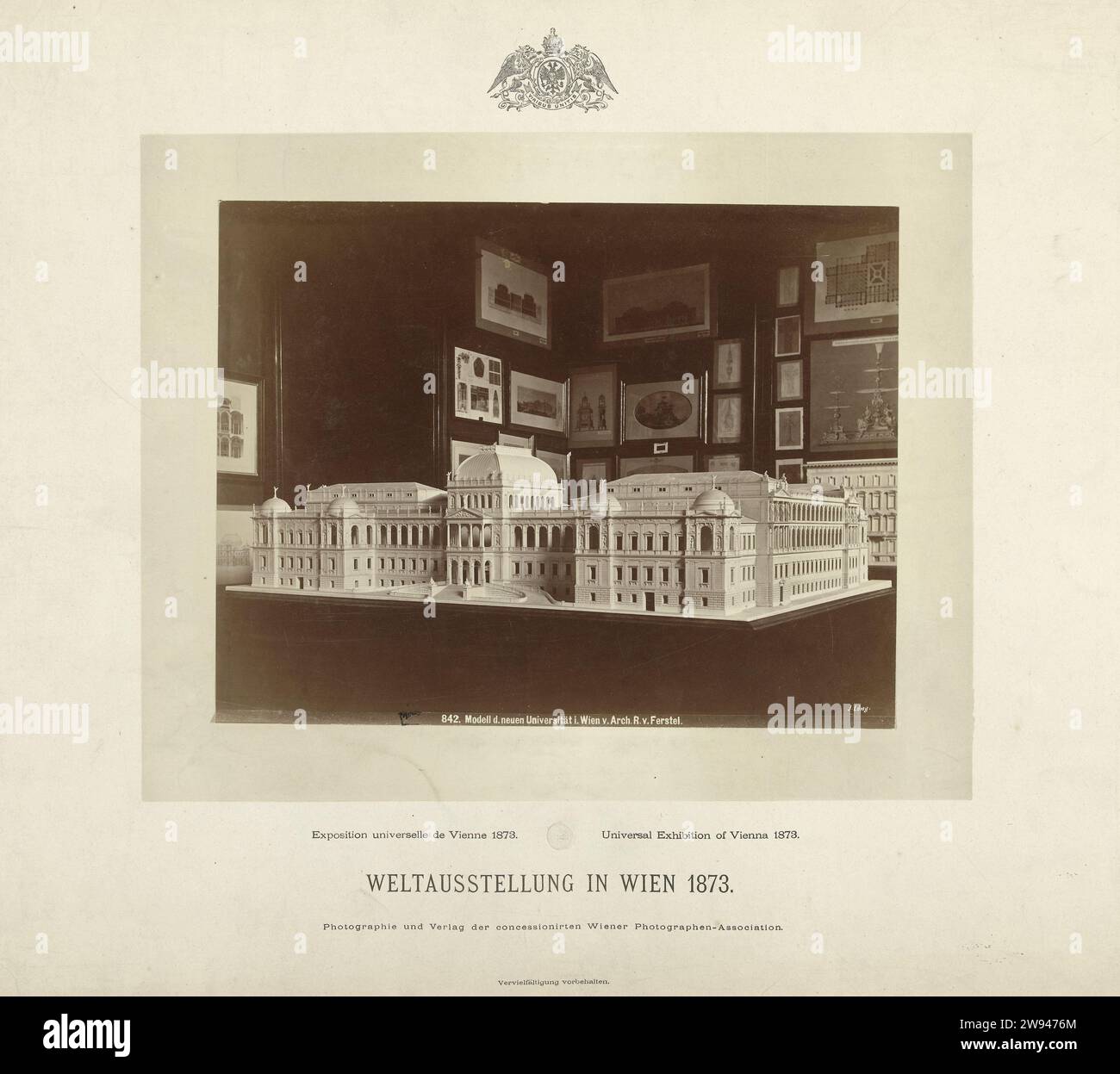 MAQUETTE DER NEUEN Universität Wien, gezeigt auf der Weltausstellung ...