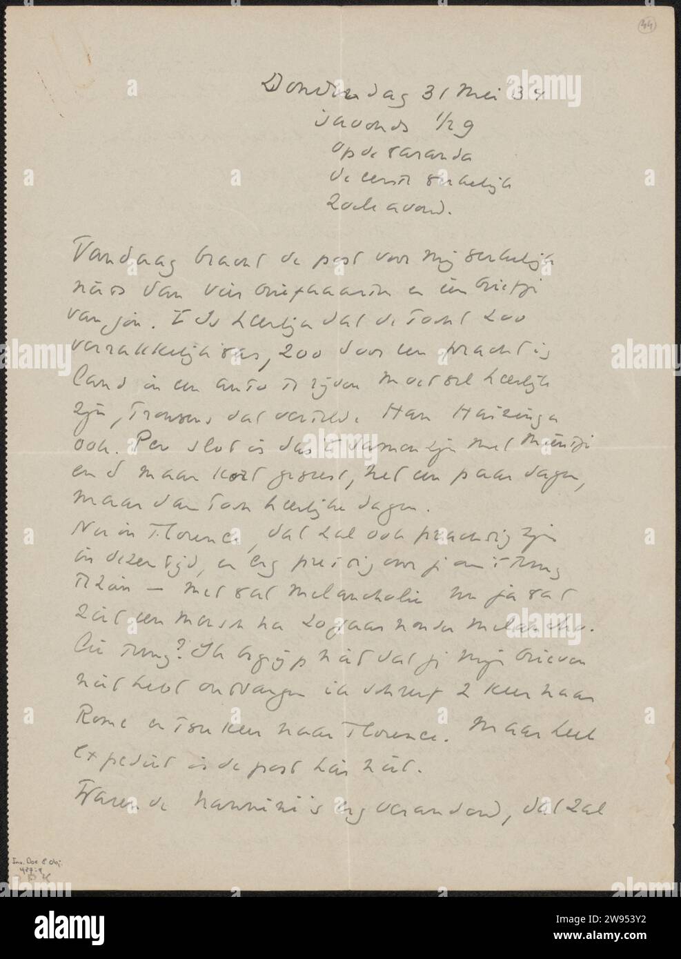 Brief an Ina van Eibergen Santhagens-Waller, Richard Nicolaüs Roland ...