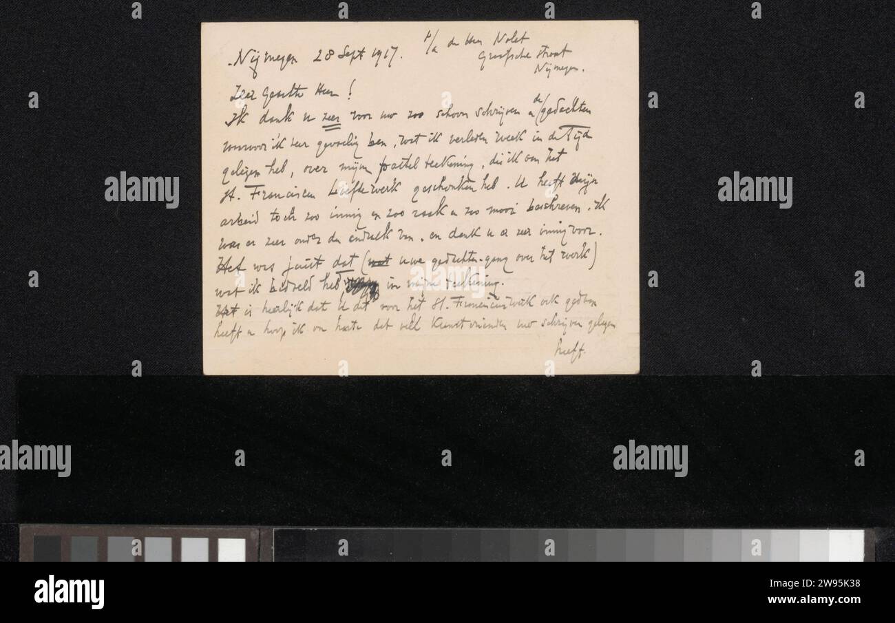 Brief an L. van den Broeke, Jan Toorop, 1917 Brief Nijmegen Pappe ...