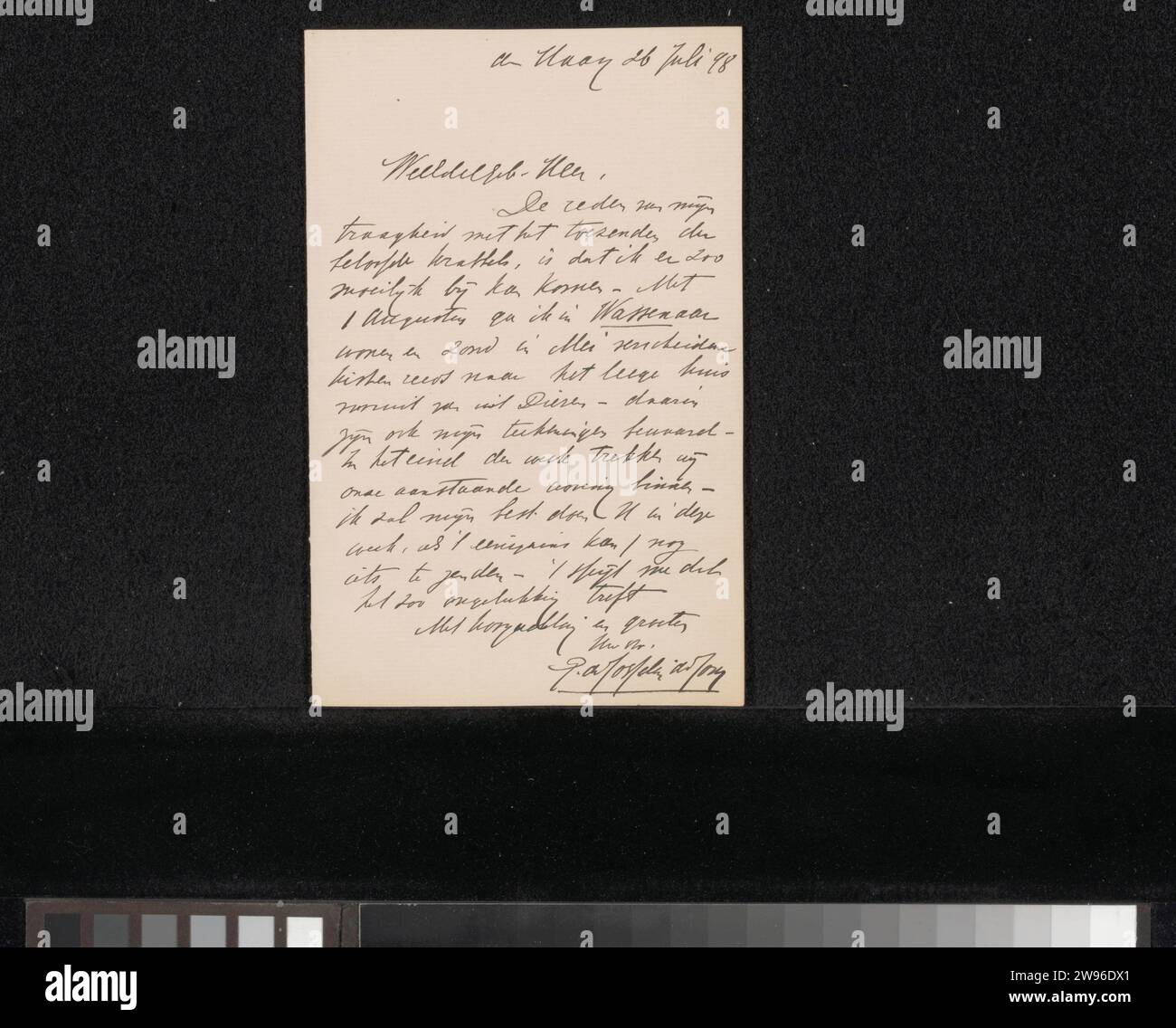 Brief an Pieter Haverkorn van Rijsewijk, Pieter de Josselin de Jong ...