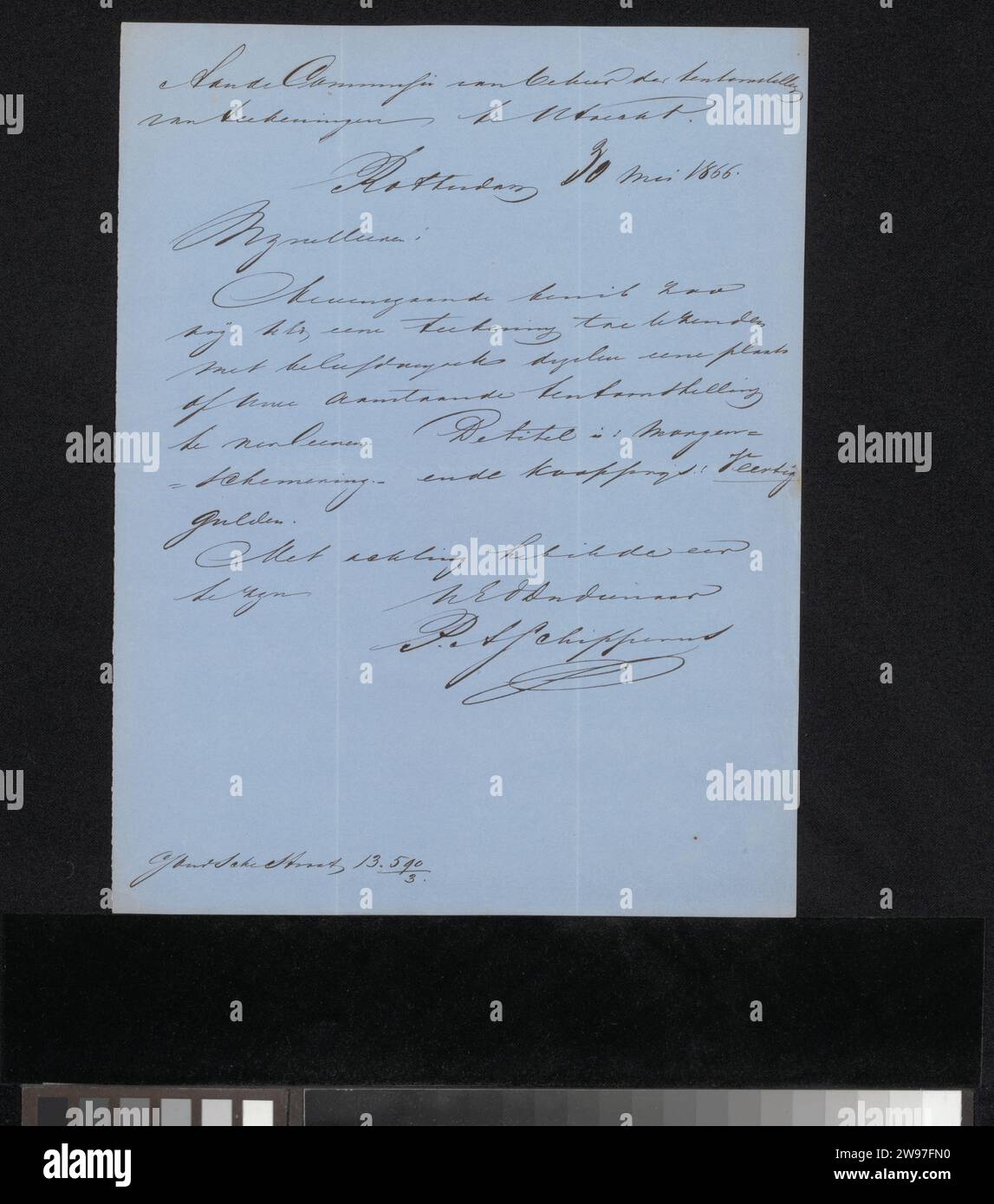 Brief an das Komitee der Ausstellung lebender Meister in Utrecht, Piet ...
