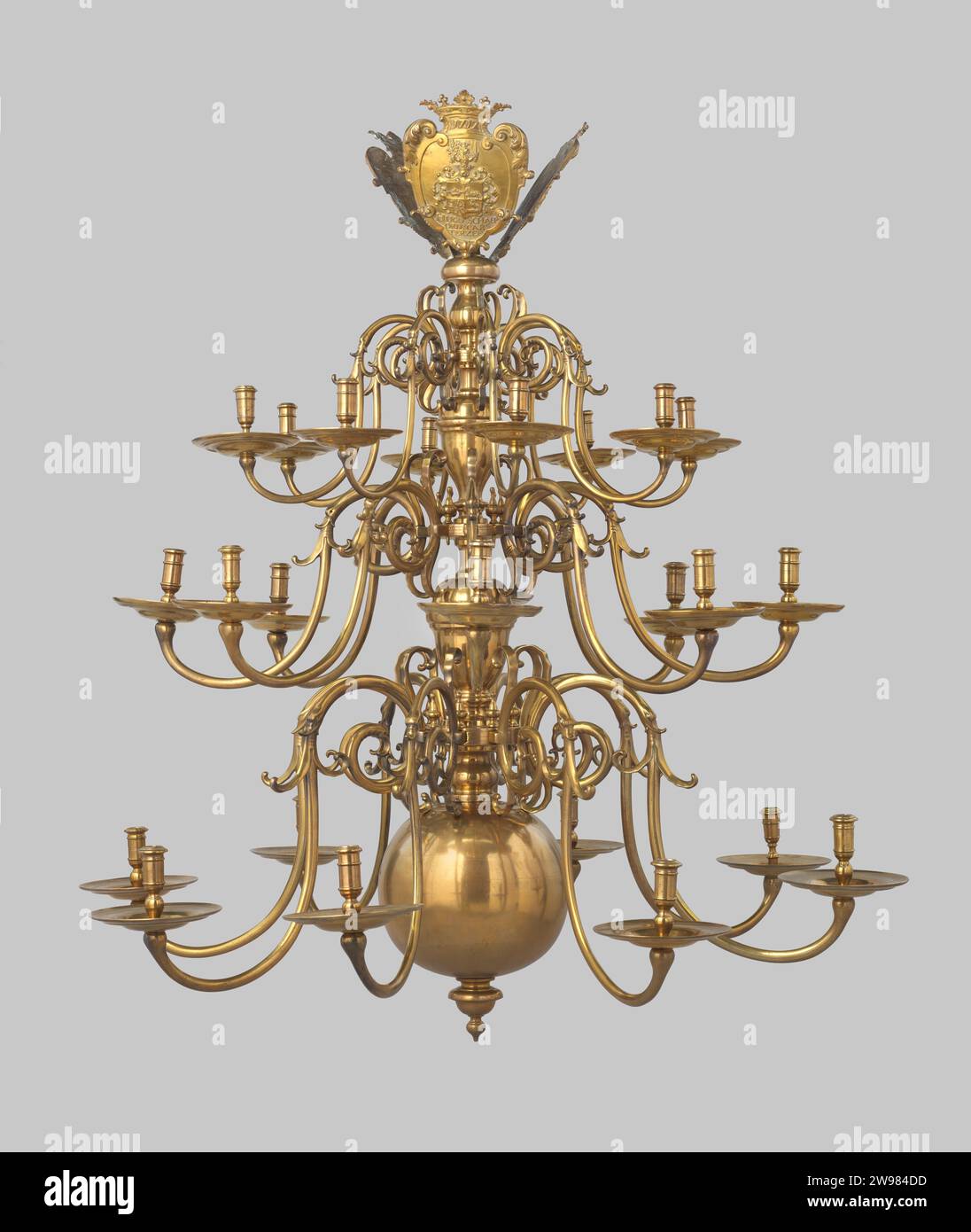 Arm einer Kerzenkrone in drei Höhen, Anonym, 1717 Kronleuchter der S ...