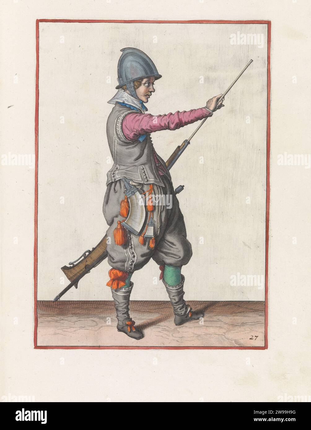 Soldat, der seine Kommode aus seinem Ruder zieht, Jacques de Gheyn (II ...