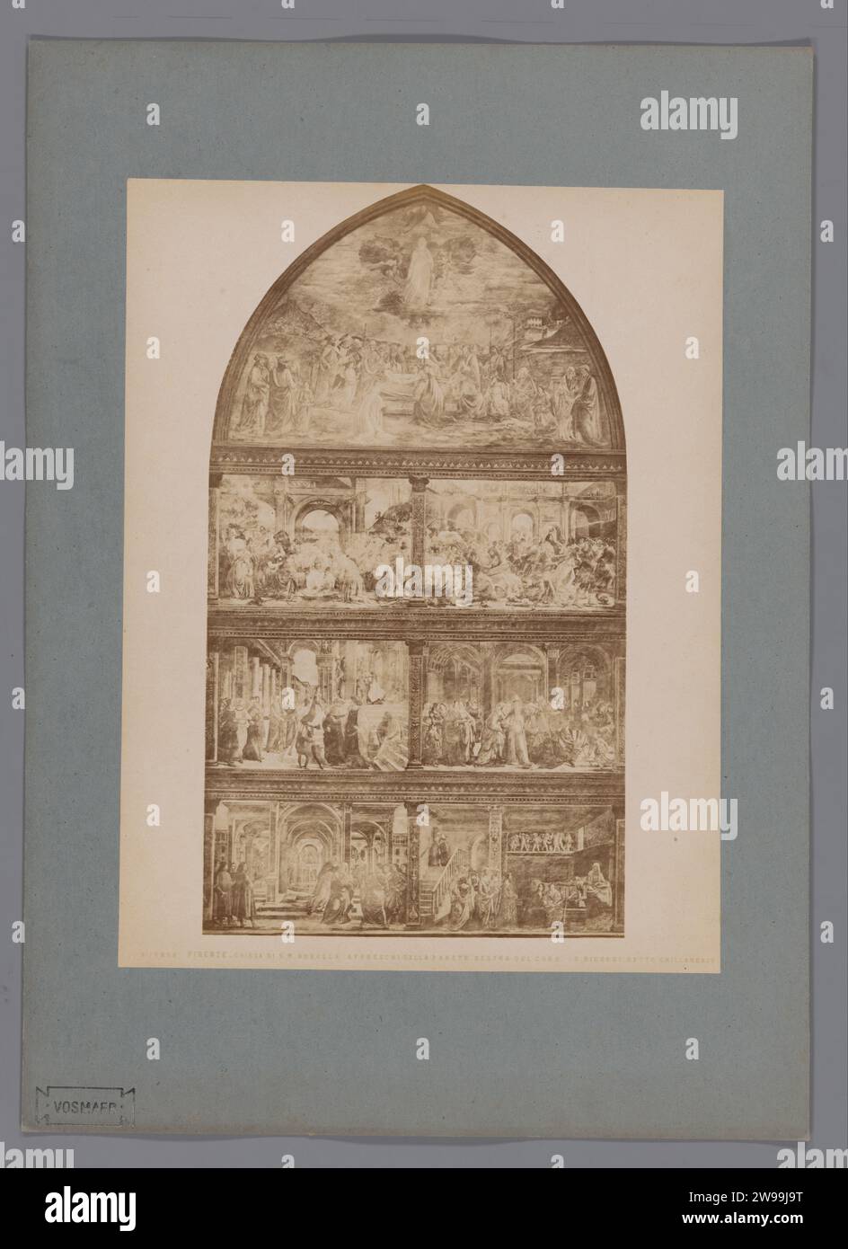 Fotoproduktion eines Freskos mit Szenen aus dem Leben von Johannes de Baptist und Maria bis ...