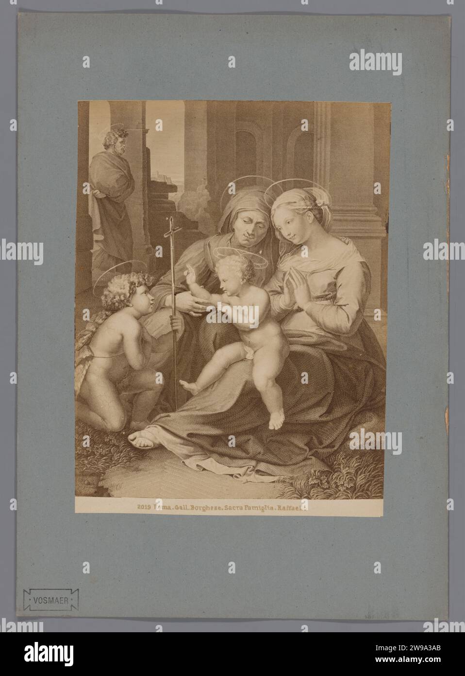 Fotoproduktion von einem Kupferstich zum Gemälde Heilige Familie von Rafaël, Anonym, nach Rafaël ...