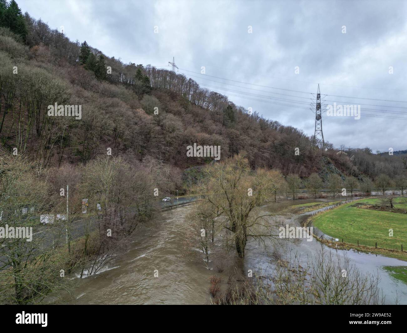 Luftaufnahme. Der zweite Weihnachtsfeiertag zeigt sich am Vormittag ...